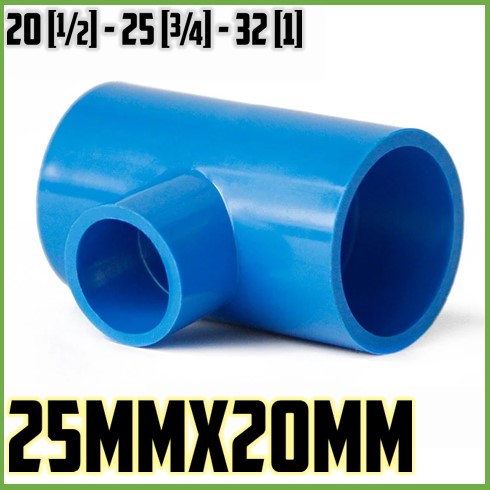 JM H-0006 | PVC Blue Tee Reducer - 3-Way Reducer | 1/2-3/4 | 1/2 - 1 ...