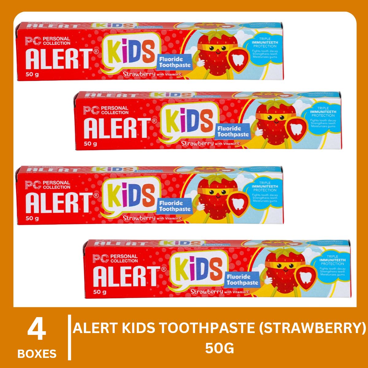 Personal Collection Alert Kids Toothpaste Strawberry 50g 4 pieces ...