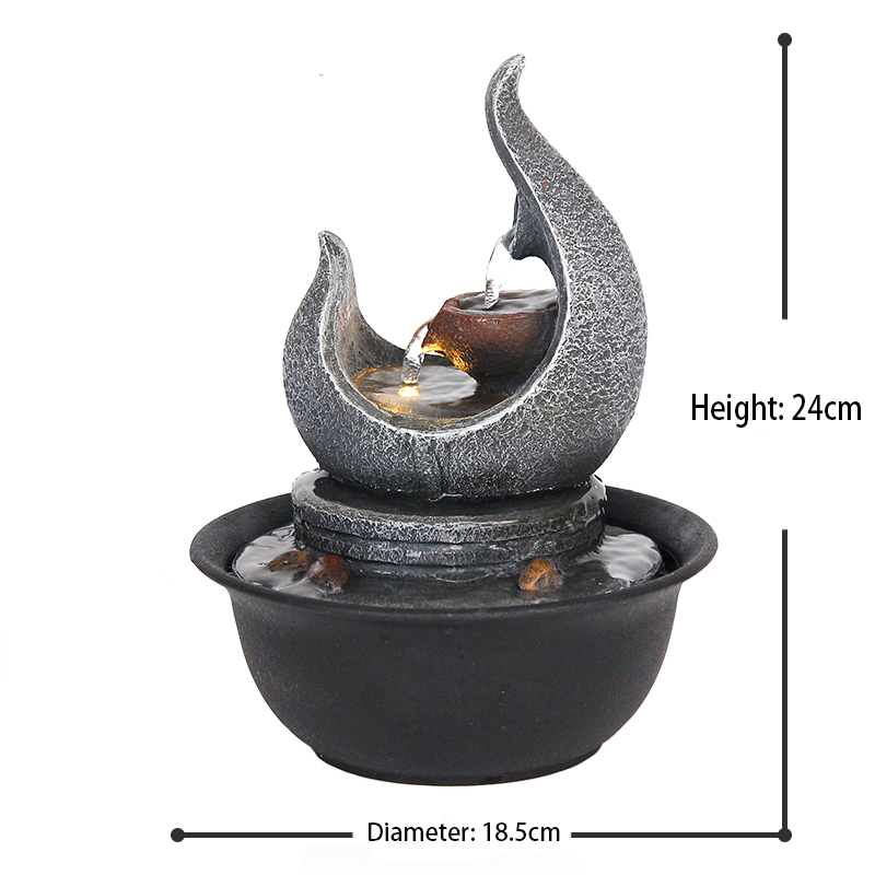 Desktop small fountain Relaxation Waterfall LED Decorative Indoor ...