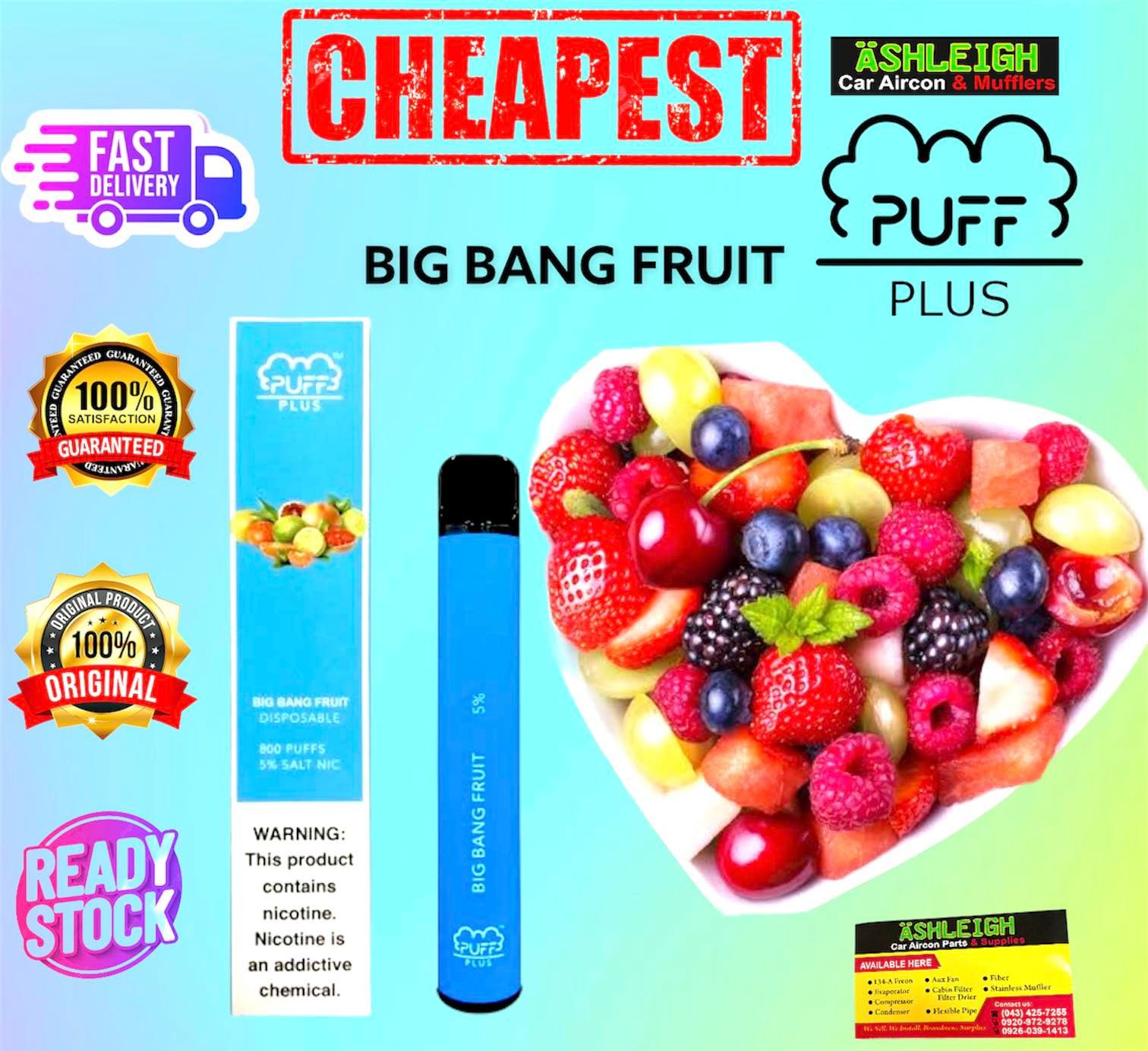 Puff bar Plus BIGBANG FRUIT smoke vapers full set（800 Puffs) Disposable ...