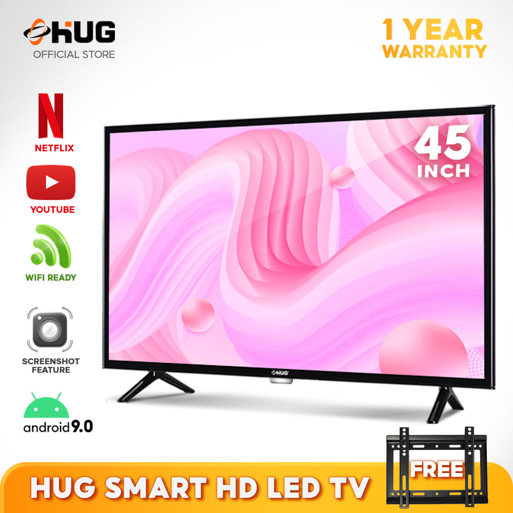 HUG 40" 45" High Definition Smart TV with Netflix, YouTube, WIFI Ready ...