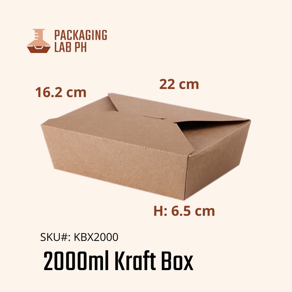 [50pcs] Kraft Meal Box with Top Lock Kraft Takeout Box | Lazada PH