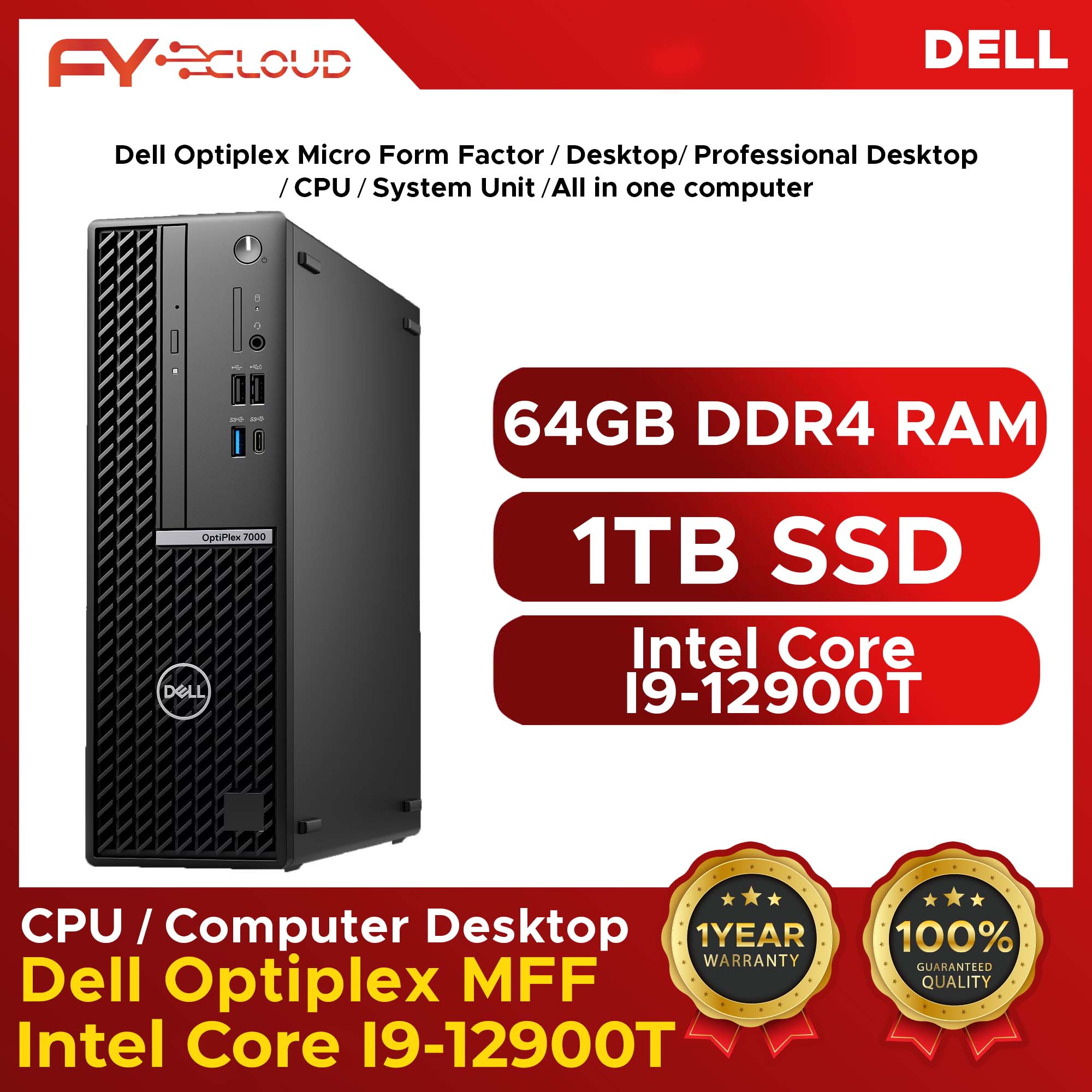 Intel Core I9-12900T│64GB DDR4 RAM│1TB SSD│Dell Optiplex Micro Form ...