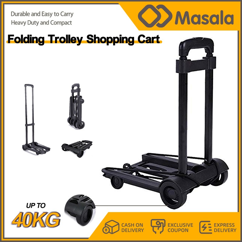 Heavy Load 40kg 2-wheel Rotating Portable Folding Trolley Shopping Cart ...