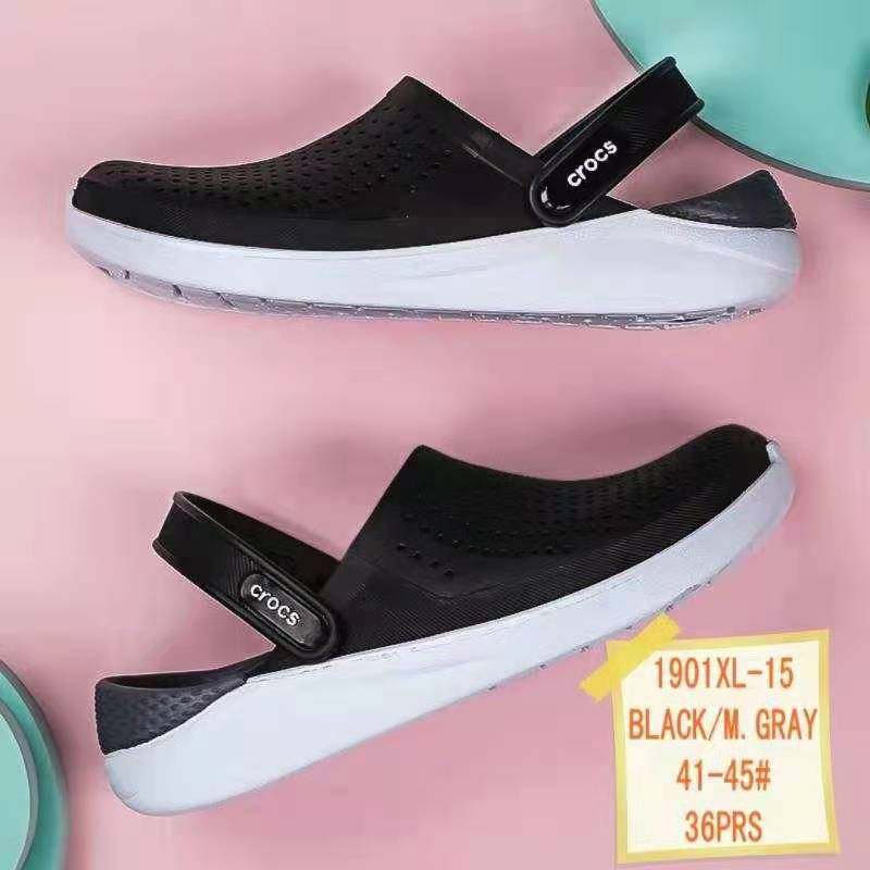 CROCS LiteRide Black White Bench Walk Sandals Slip on Slippers for Men ...