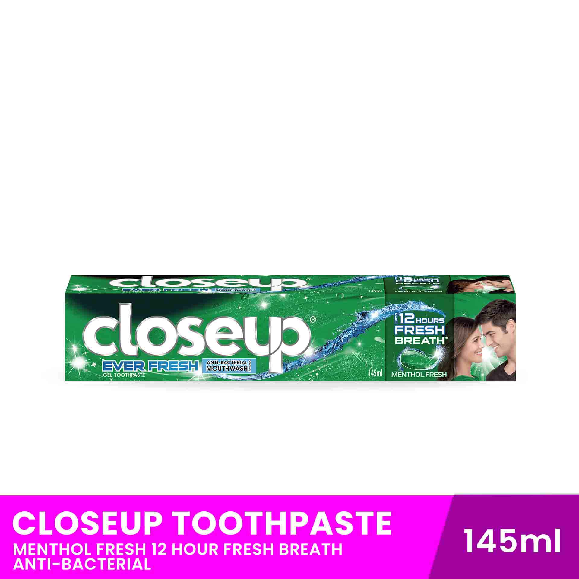 CLOSEUP Toothpaste Menthol Fresh, 12-hour Fresh Breath, Anti-bacterial ...