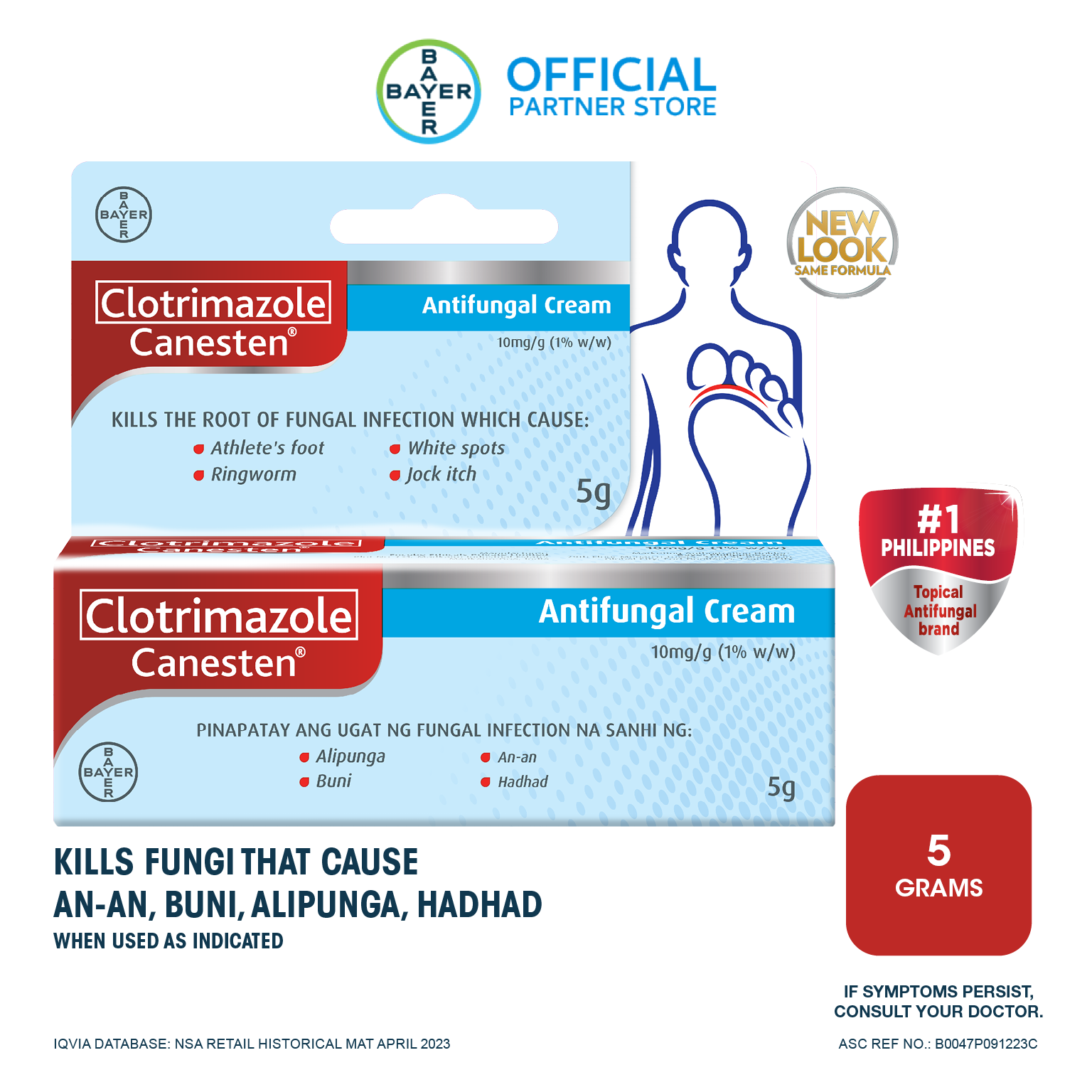 CANESTEN® Clotrimazole Antifungal Cream for Buni, Hadhad, An-an ...