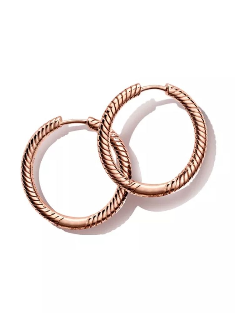 100 authentic Pandora Gold Snake chain pattern Pandora Rose hoop ...