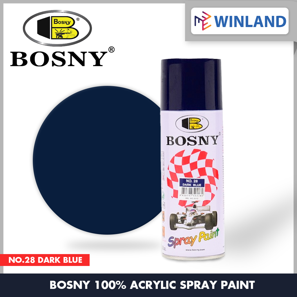 Bosny by Winland 100% Acrylic Spray Paint Dark Blue No.28 Spraypaint ...