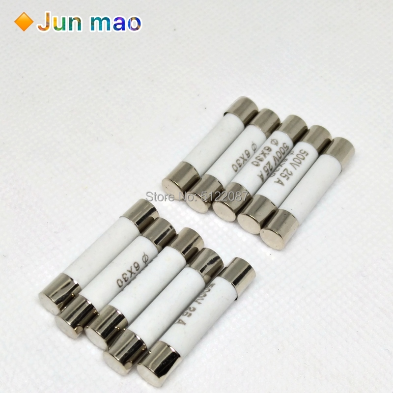10Pcs 6x30 Fast blow Ceramic Fuse 6x30mm Fuse 500V 0.5A 1A 2A 3A 4A 5A ...