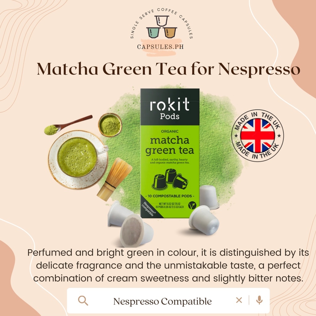 Rokit Organic Matcha Nespresso Tea Capsules | Lazada PH