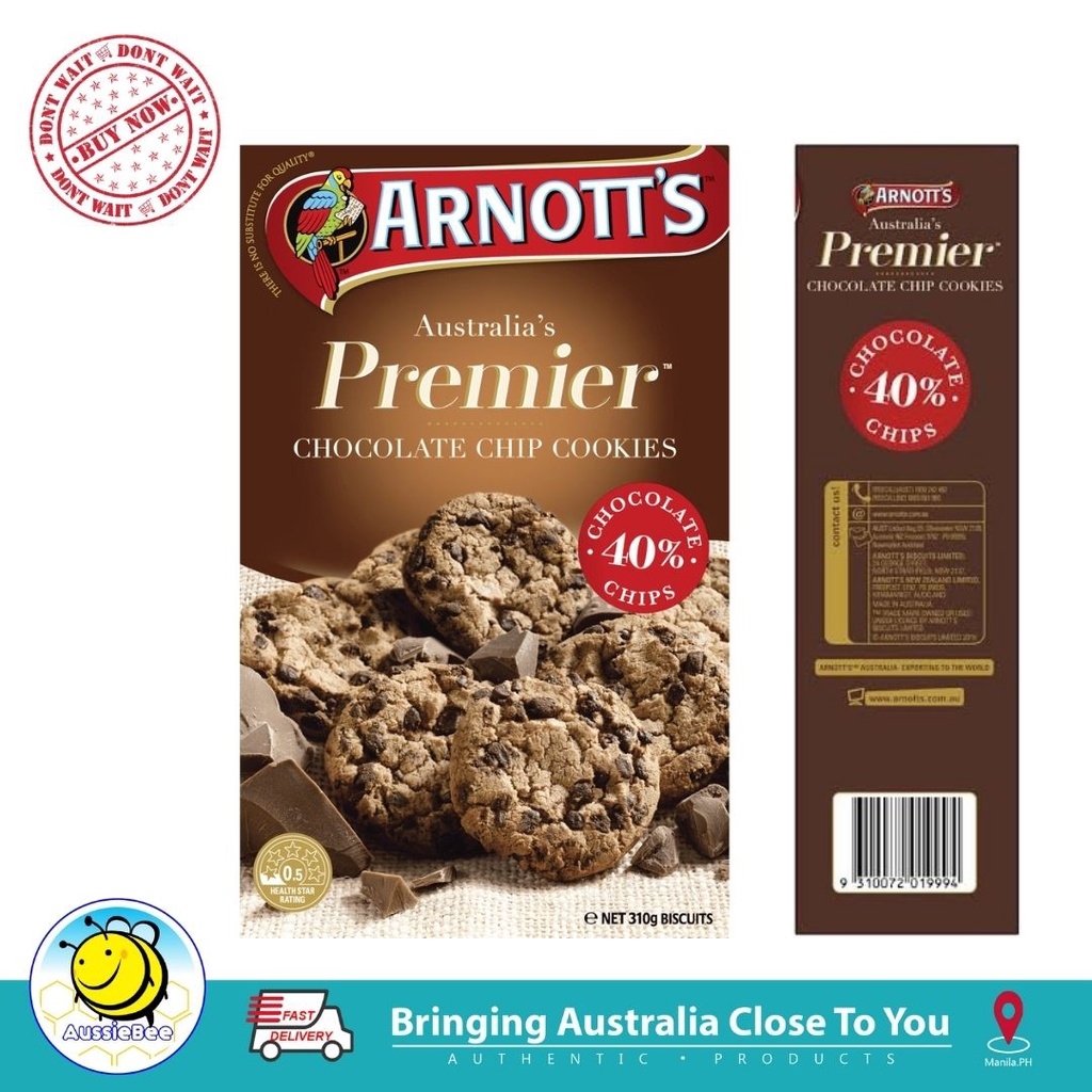 Hot weikangna60211045 Arnotts Premier Chocolate chip cookies 310g ...
