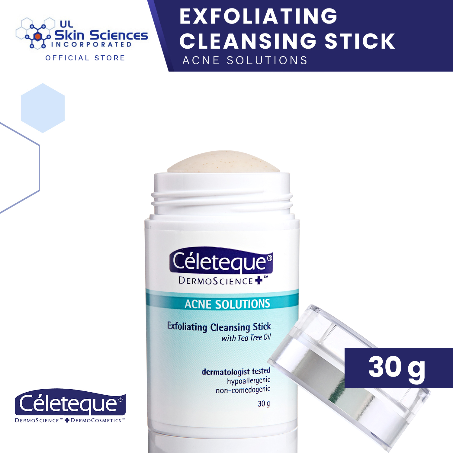 Céleteque® DermoScience™ Acne Solutions Exfoliating Cleansing Stick 30g ...