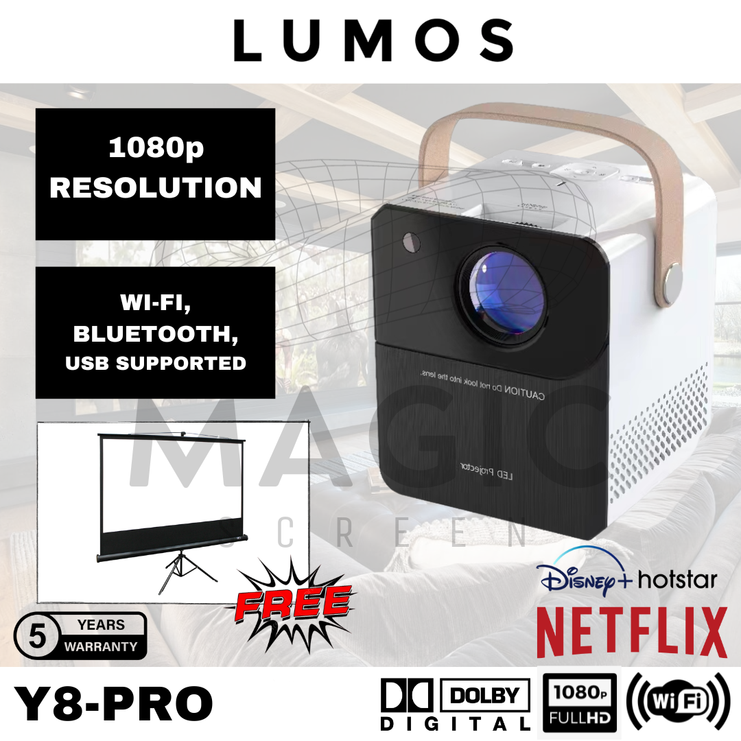 💥FREE SCREEN + STAND💥 2024 New Android Projector Y8 PRO 7000 Lumens HD ...