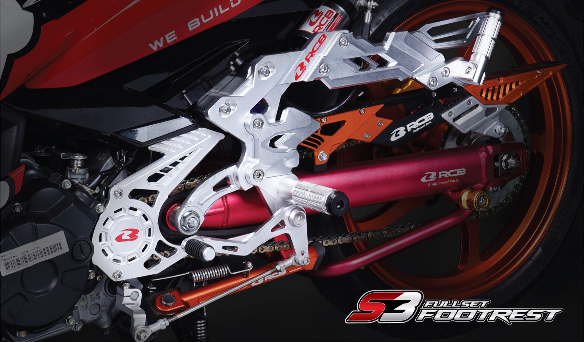 Racing Boy RCB FOOTREST FULL Shifter SET S3 Yamaha sniper 150 155 ...