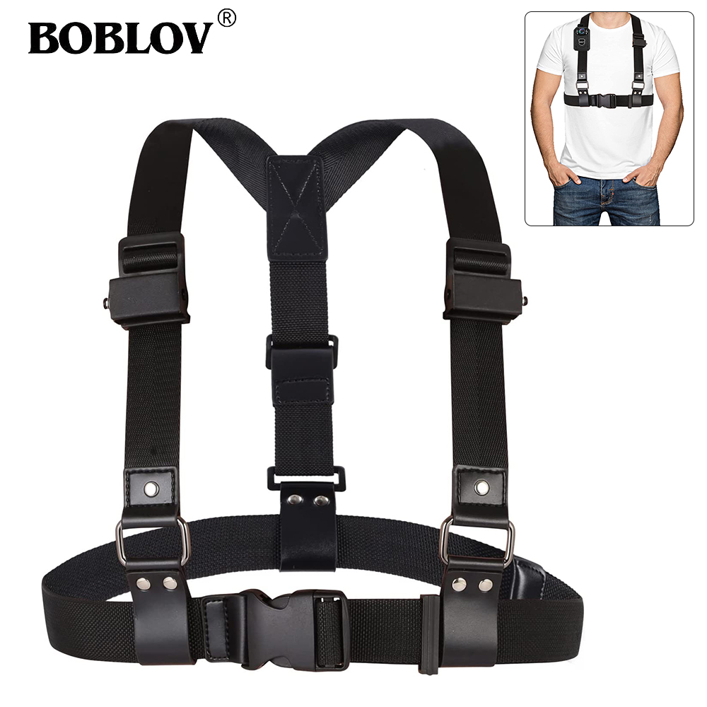 BOBLOV Body Camera Chest Strap, Adjustable Black Chest Harness Mount ...
