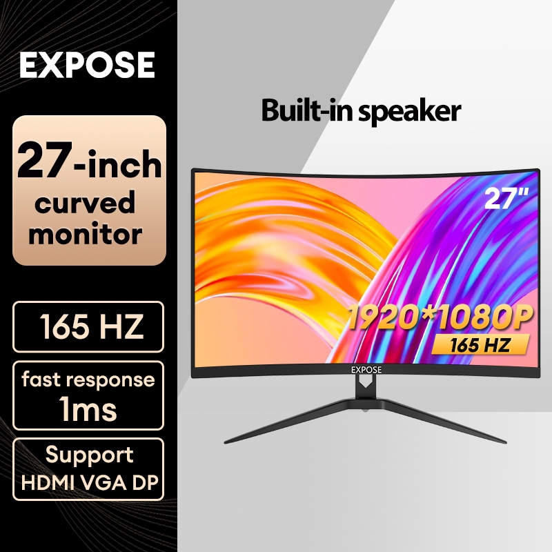 EXPOSE 27 Inch Monitor HD Curved Surface 2K/4K Desktop computer 75Hz 27 ...