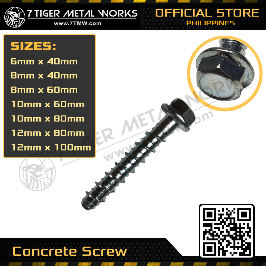 concrete screw 6mm to 12mm / masonry screw / anchor screw | Lazada PH