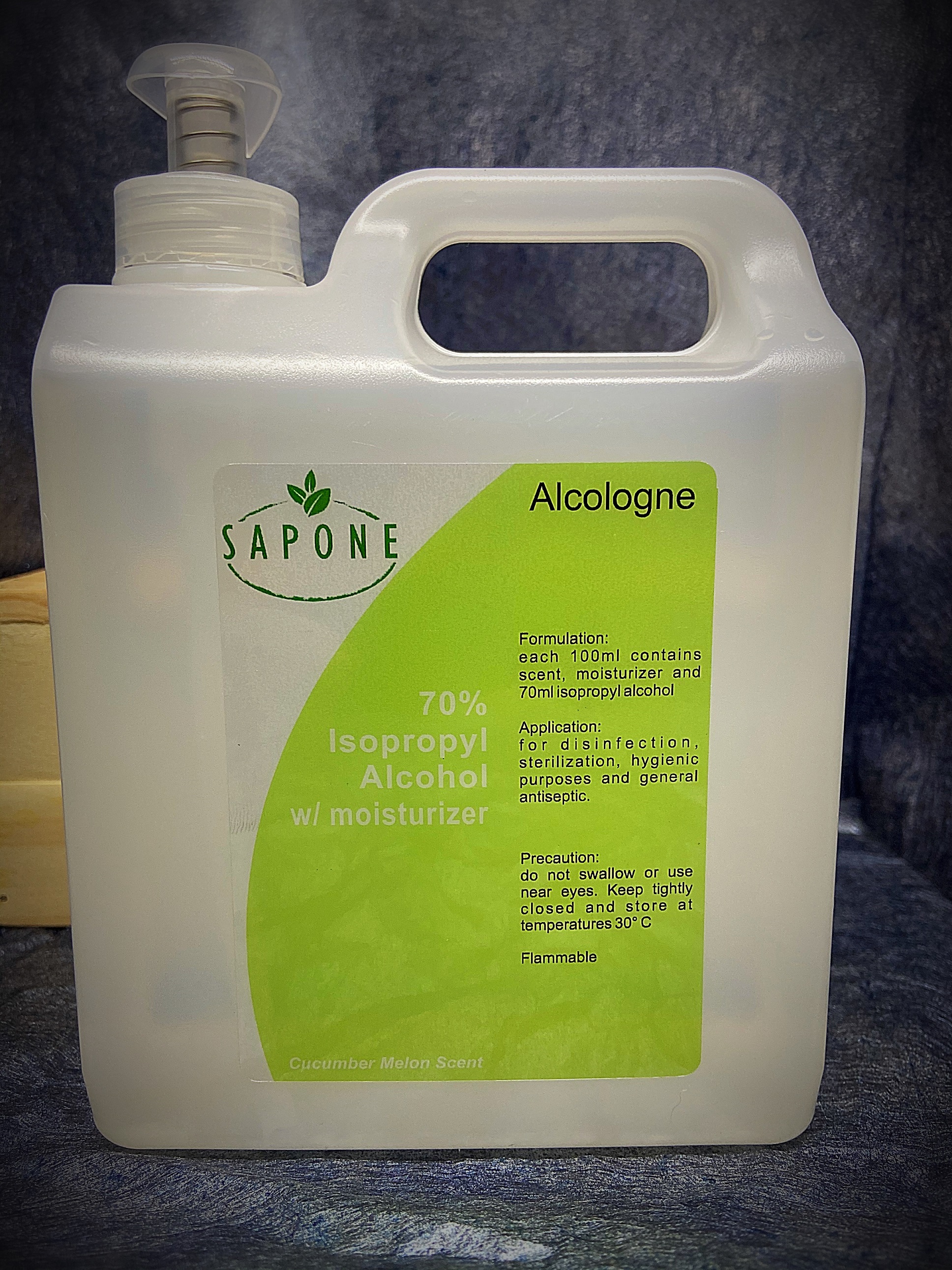 1L Alcologne with 70% isoproply alcohol, scent and moisturizer in pump ...