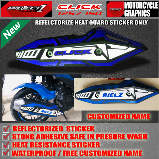 HONDA CLICK GAMECHANGER REFLECTORIZE HEATGUARD STICKER ( STICKER ONLY ...