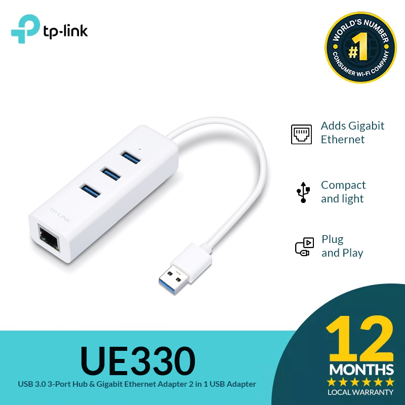 TP-Link UE330 USB 3.0 3-Port Hub & Gigabit Ethernet Adapter | Lazada PH