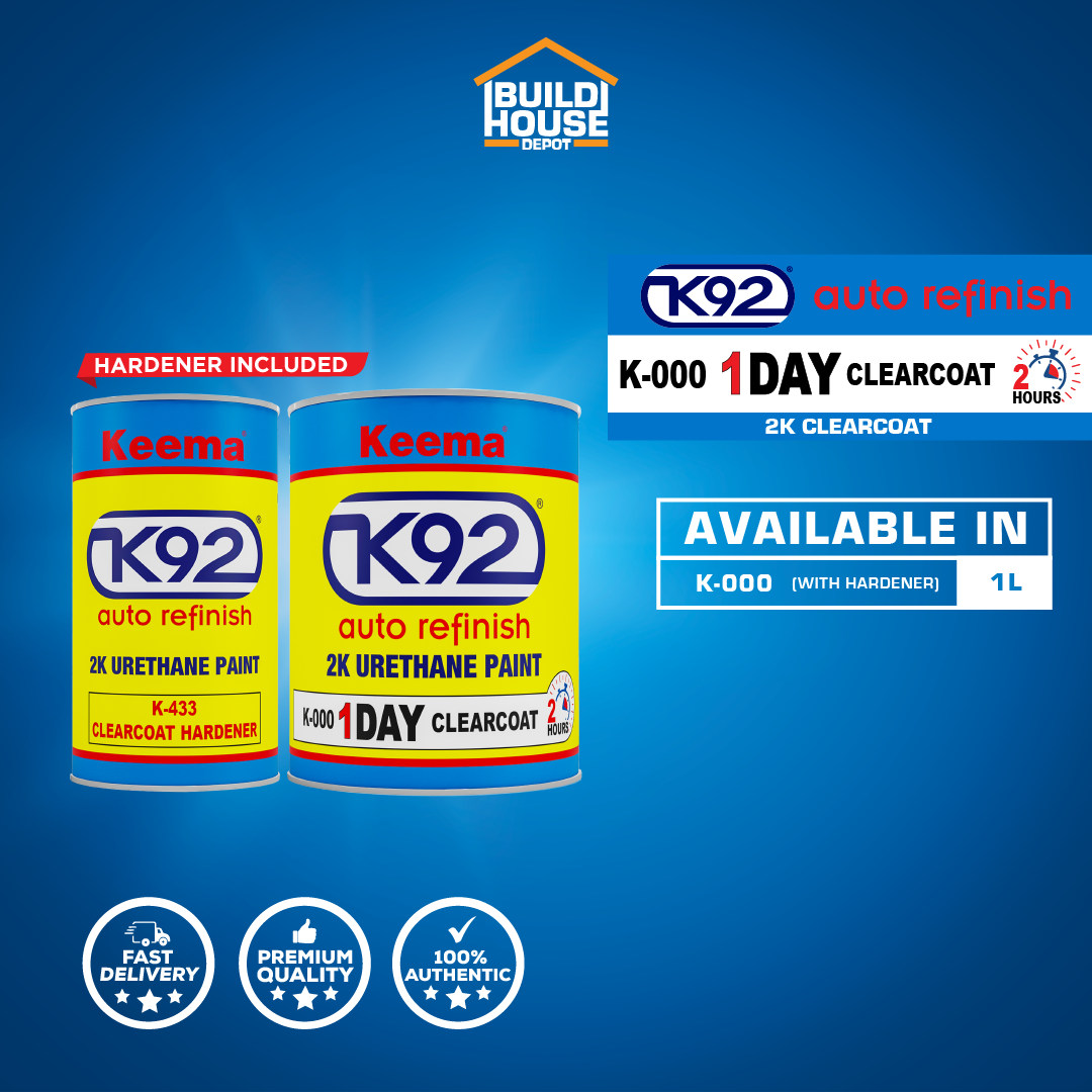 K92 Auto Refinish 2k Urethane Paint - K-000 1Day Clearcoat (with ...