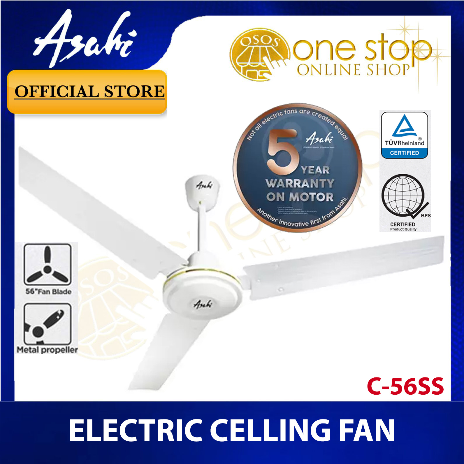 Asahi Original C 56 Ceiling Fan 56inches Fan Blade Asahi C 56 Ceiling ...