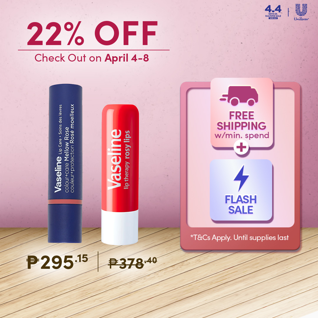 [LIP TINT DUO SET] Vaseline Color+Care Mellow Rose 3g AND Vaseline Lip ...