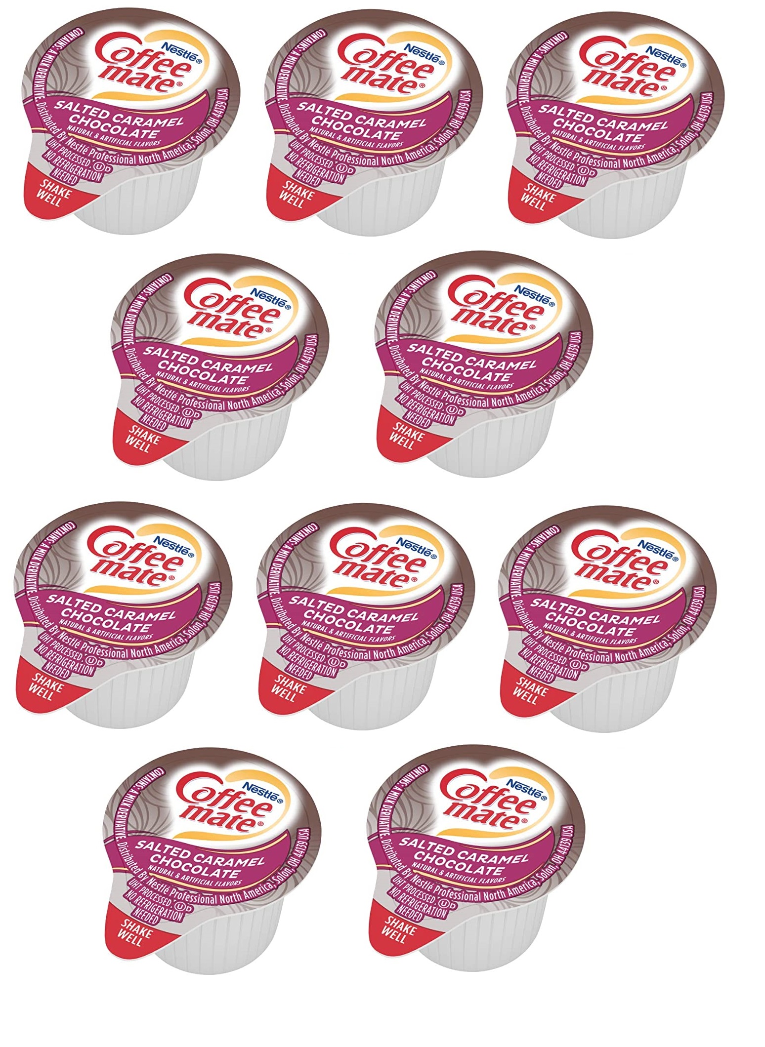 Coffee Mate Liquid Creamer .375oz , Salted Caramel Chocolate , 10 ...