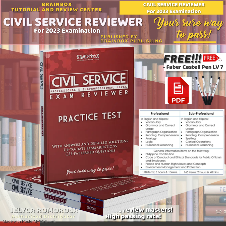 CIVIL SERVICE REVIEWER PRACTICE TEST 2023 BRAINBOX PUBLISHING Lazada PH CIVIL SERVICE REVIEWER PRACTICE TEST 2023 BRAINBOX PUBLISHING Lazada PH