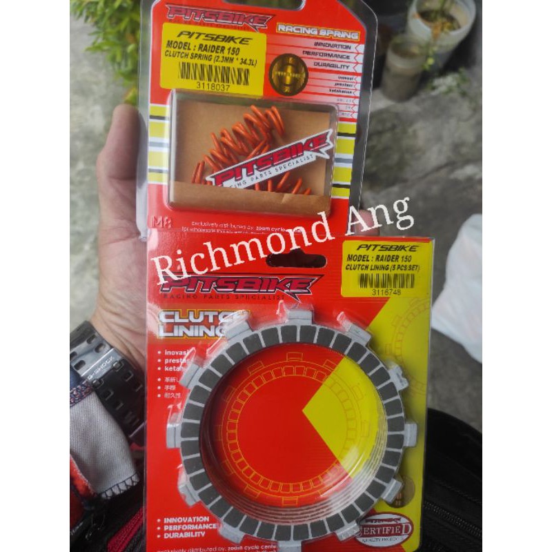 ☃♝ PITSBIKE racing clutch lining set with clutch spring Raider 150 R150 ...