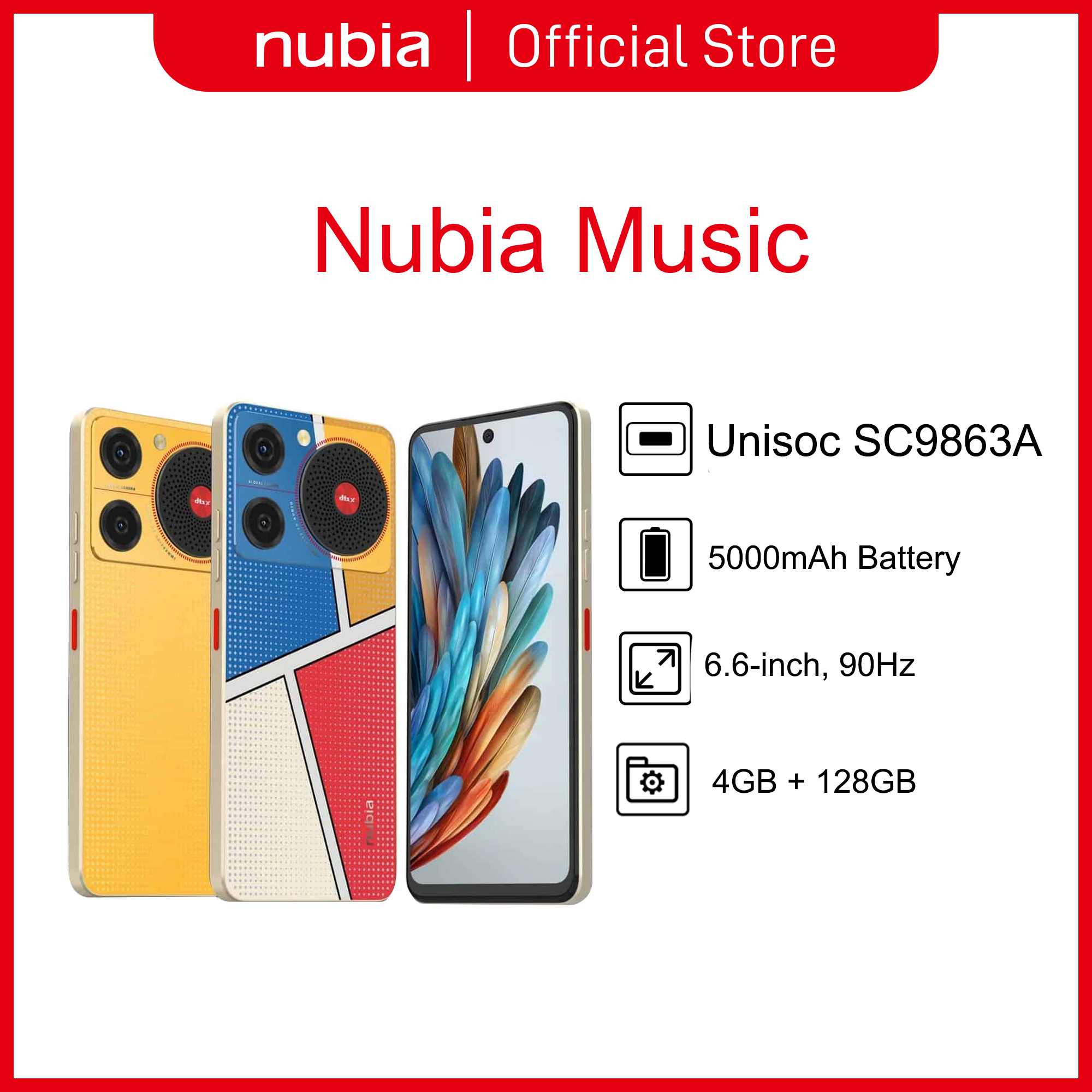[NEW] nubia Music [4GB RAM + 128GB ROM] | UP TO 8GB DYNAMIC RAM | DTS:X ...