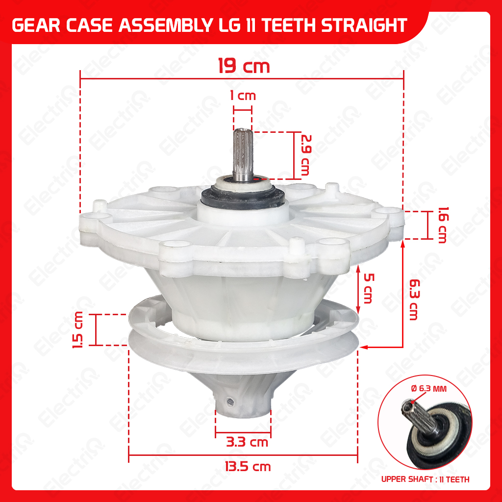 Electriq Gear Box Case Assembly Washing Machine Parts Pulley Sharp ...
