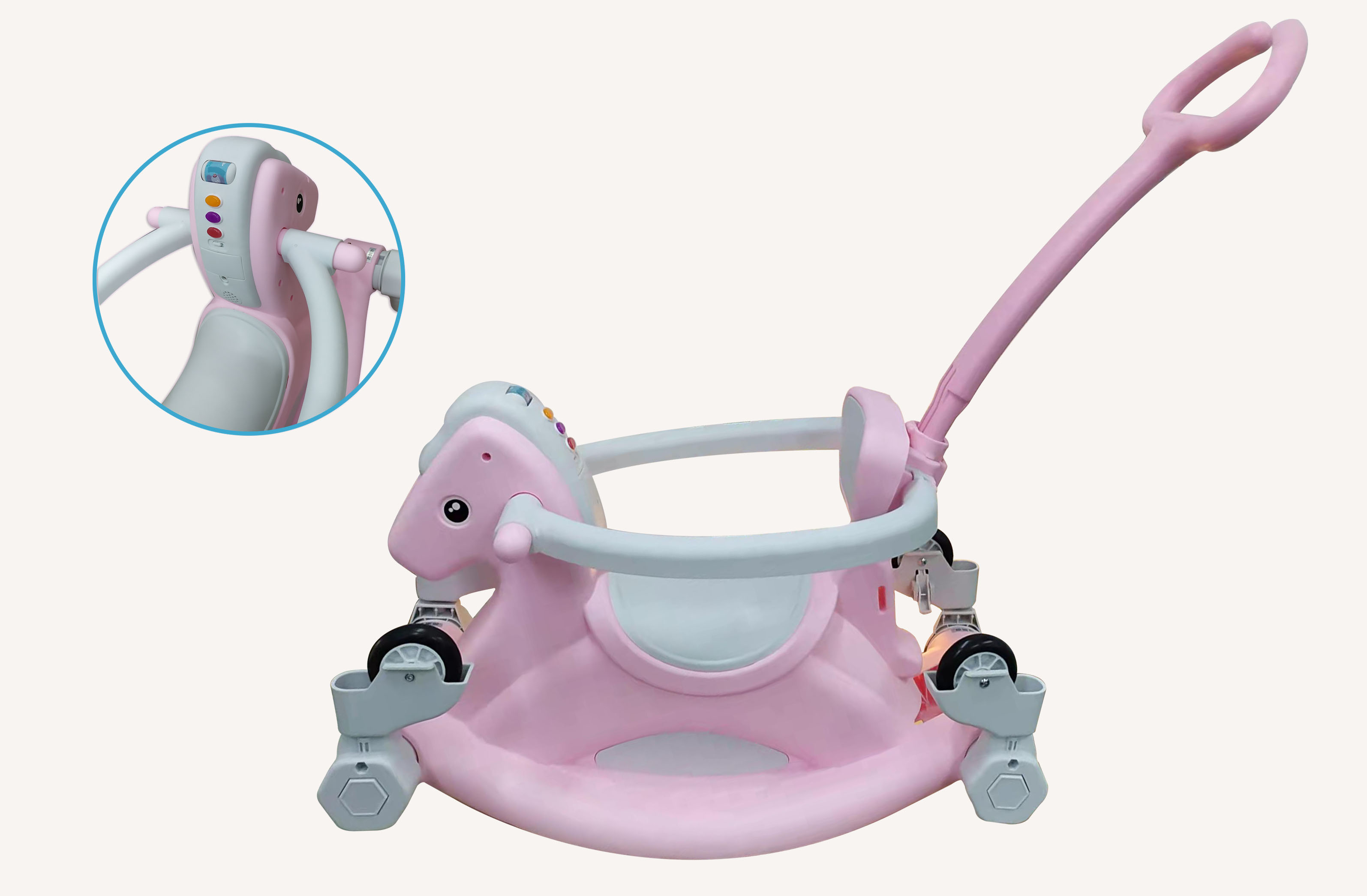 Double Purpose, Multifunction Kiddie Horse Ride Plus Stroller, with ...