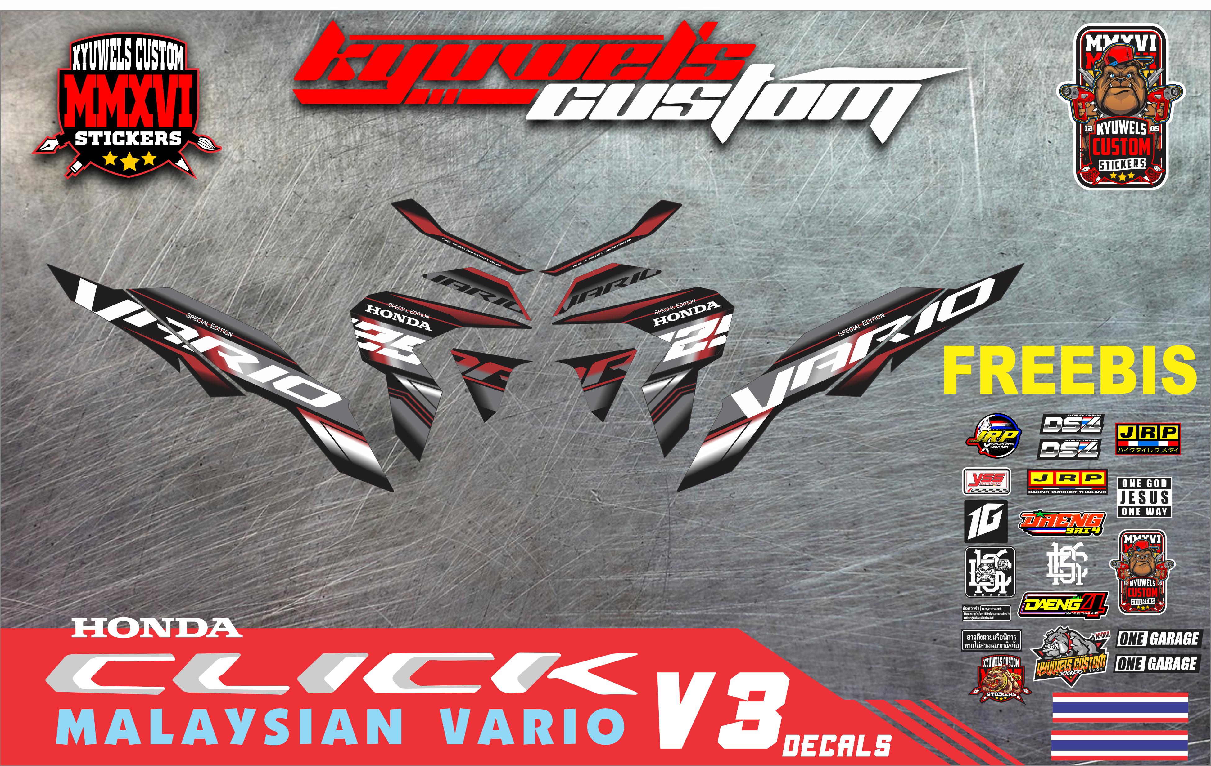 HONDA CLICK V3 VARIO MALAYSIAN DECALS | Lazada PH