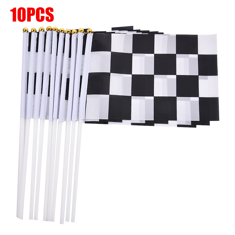 10Pcs Black And White Racing Stick Flag Racing Flag for Racing, Race ...