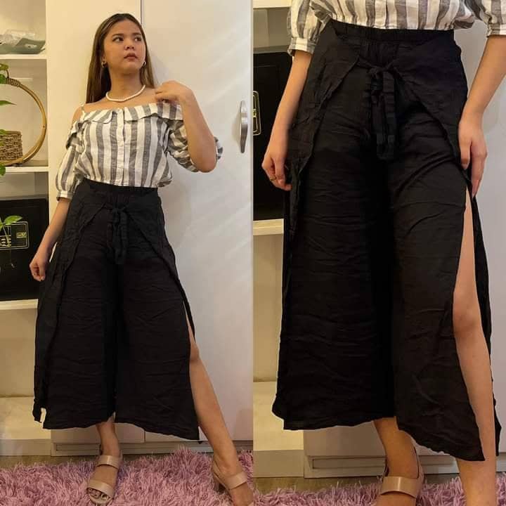 CHALLIS BOHO SQUAREPANTS WITH SLIT (WRAP AROUND) FREE SIZE FIT UP TO XL ...