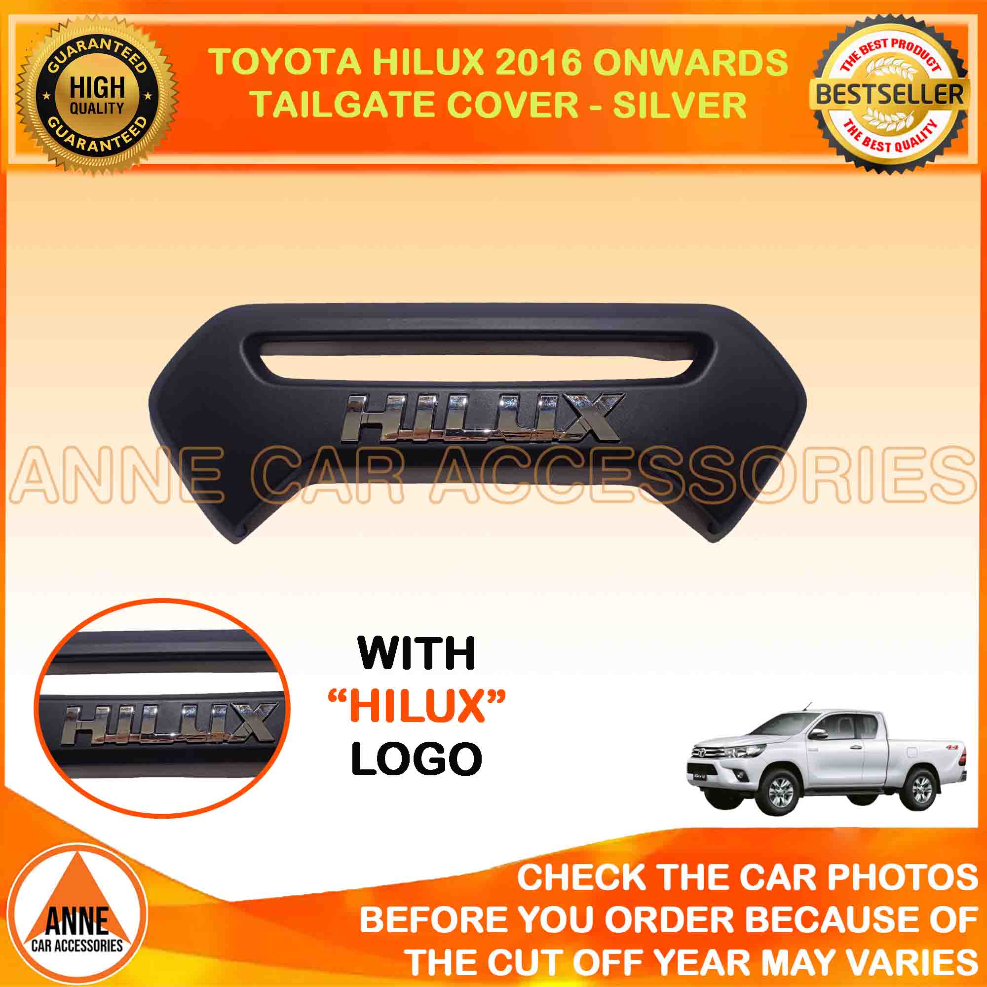 Bodykit Tailgate Handle Cover for Toyota Hilux 2016 2017 2018 2019 2020 ...