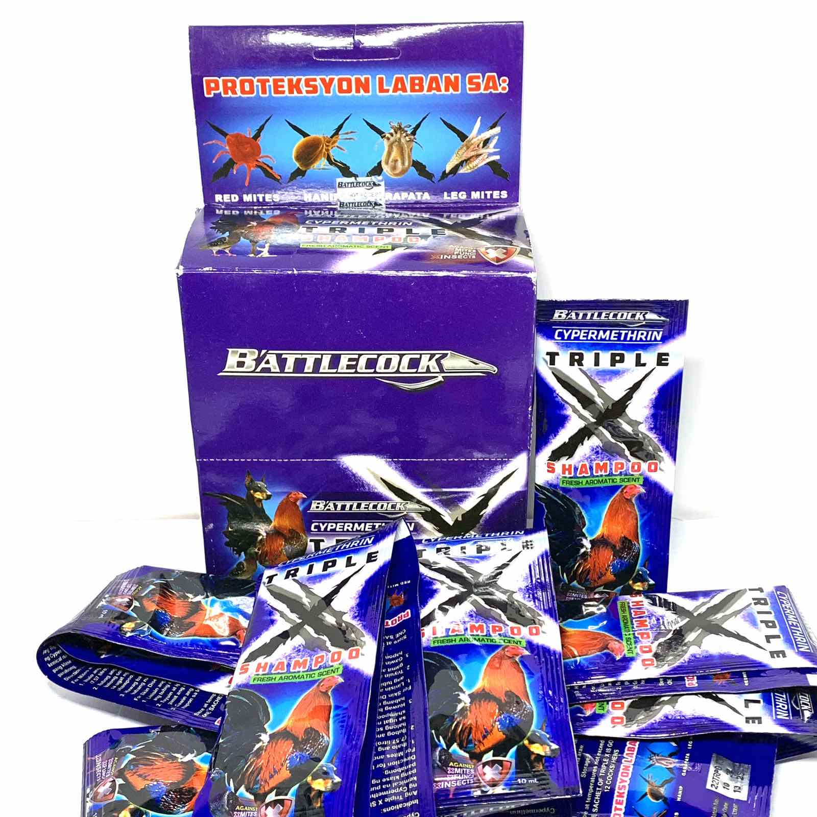 [FCR AGRIVET] BATTLECOCK Triple X Shampoo 10ml for Gamefowl / Para sa ...