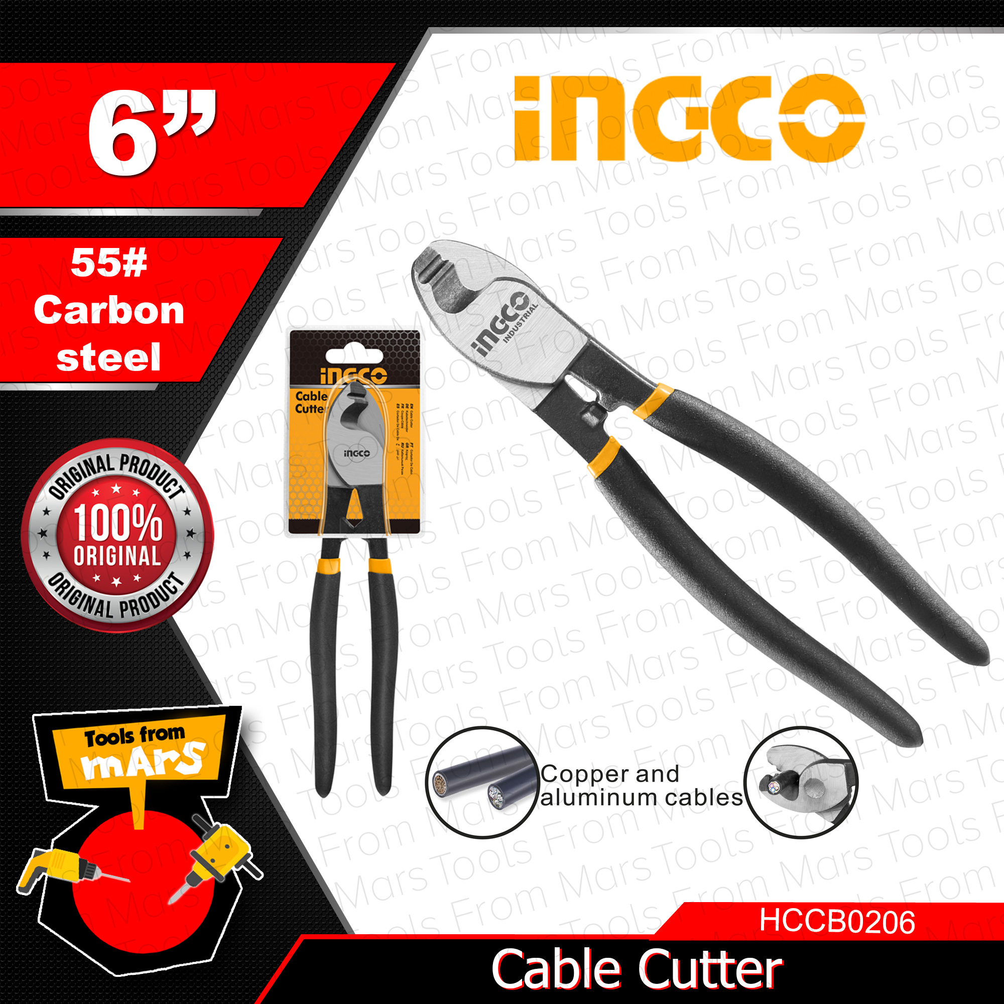 INGCO Cable Cutter 6" 120mm HCCB0206 •TOOLS FROM MARS• IHT | Lazada PH