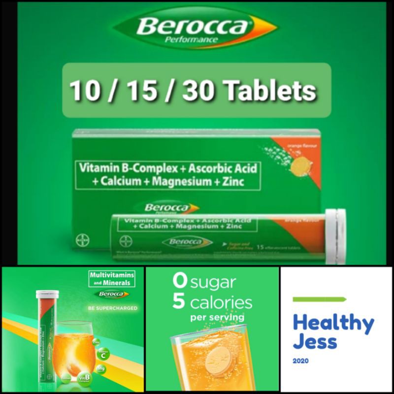 BEROCCA PERFORMANCE Multivitamins - 10 15 30 Effervescent Tablets ...
