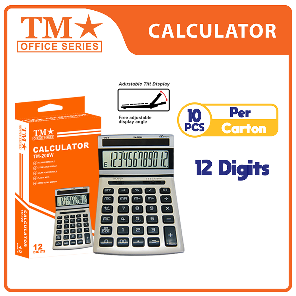 TM Calculator Adjustable Tilt Display 12 Digits x 10 pcs | Lazada PH