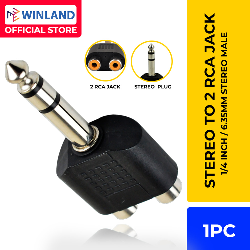 WINLAND PL-55 Stereo Plug/Male to 2-RCA Jack/Female Adaptor/Adapter HY ...