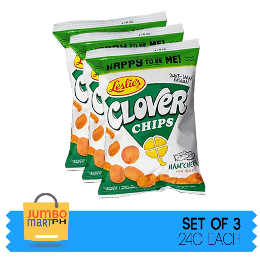 CLOVER CHIPS CORN SNACKS HAM & CHEESE FLAVOR 24G / SET OF 3 | Lazada PH