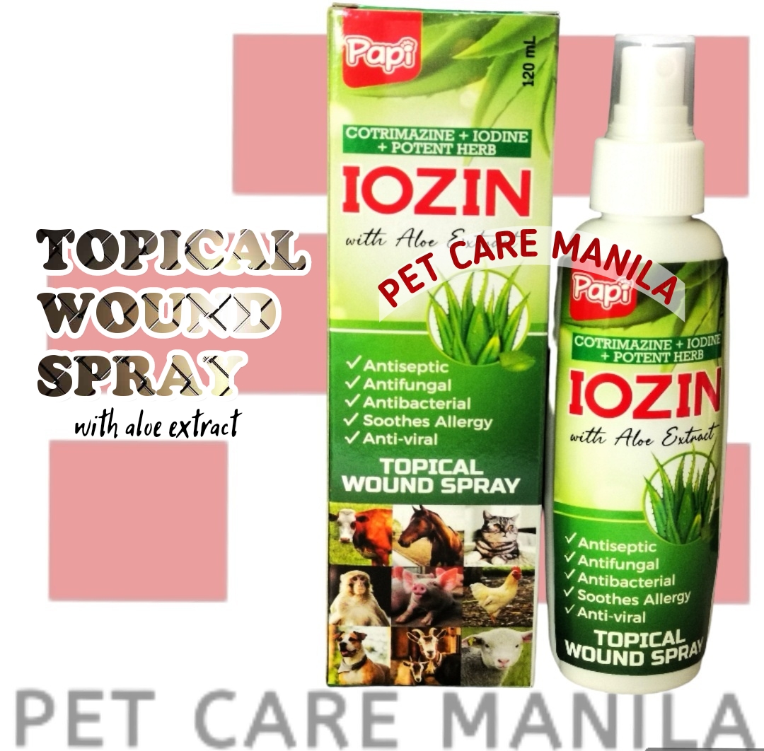 IOZIN Topical Wound Spray, 120ml (Papi Iozin) (for Animal-Use only ...