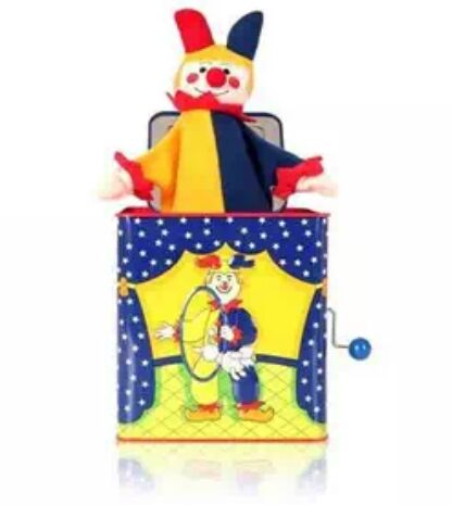 Jack in the Box children's music box clockwork pig Peggy with adult ...