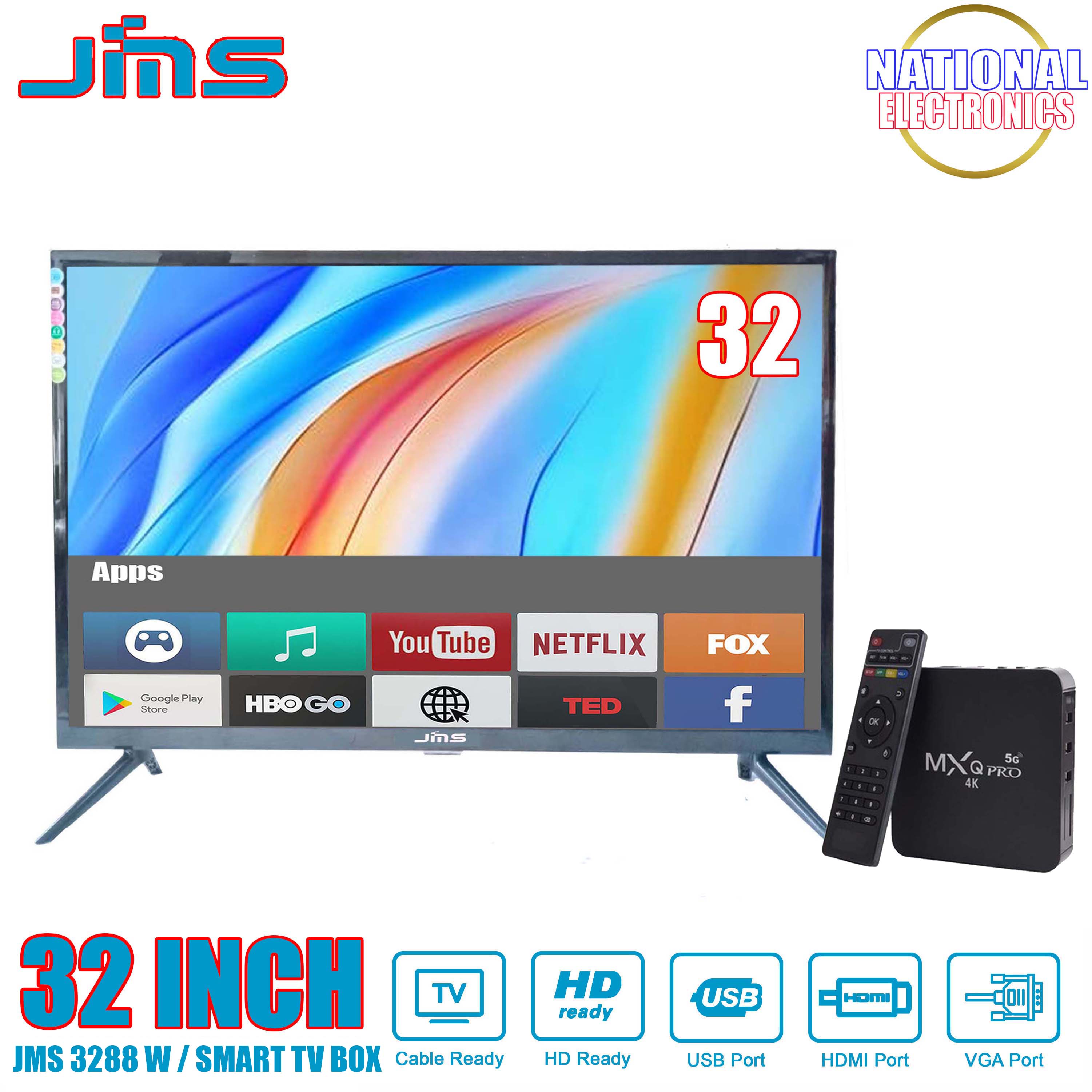 JMS 32 Inch Full HD LED TV + Smart TV BOX LED-3288 | Lazada PH