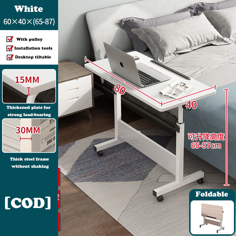 【COD】Movable And Foldable Drawing Table, Bedside Computer Table, Coffee ...