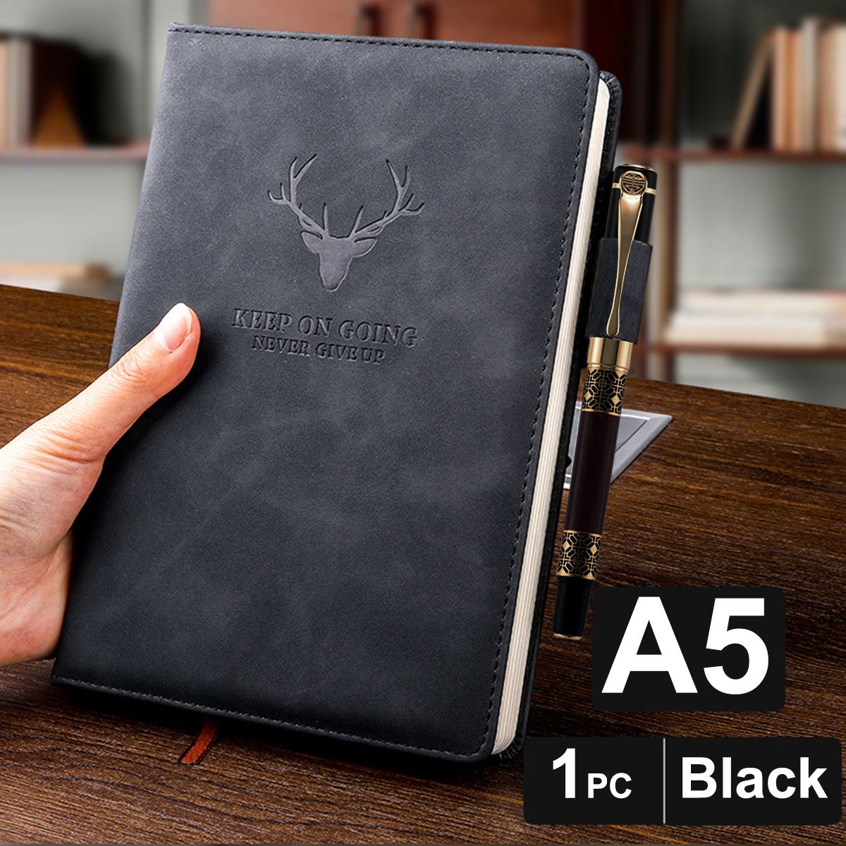 Soft Leather A5 Notebook 360 Pages Retro Notebook for Agenda Desk Work ...