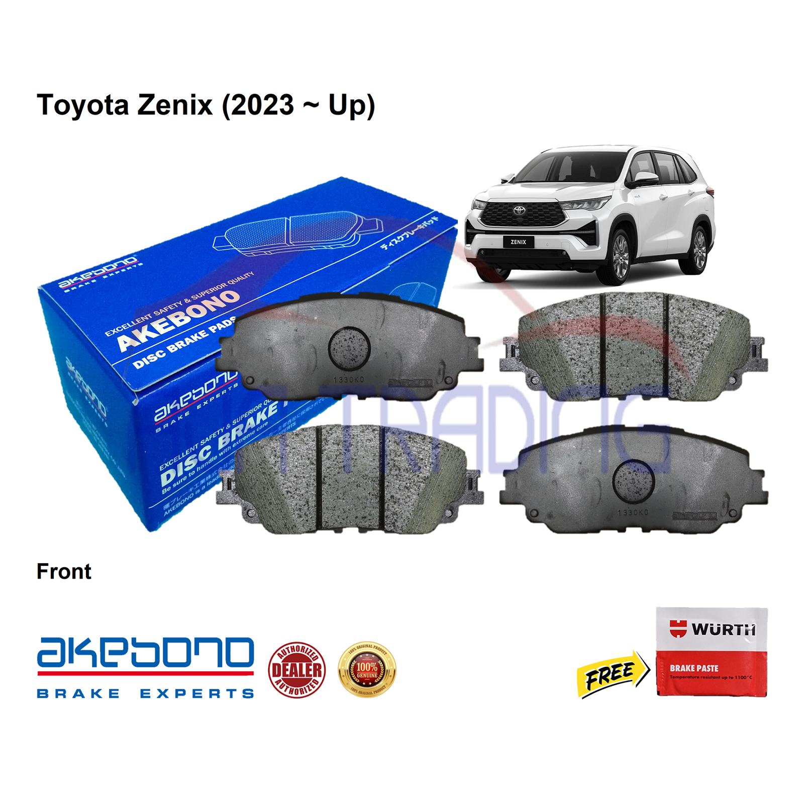 Genuine Akebono Front Brake Pads for Toyota Zenix (2023 - Up) | Lazada PH